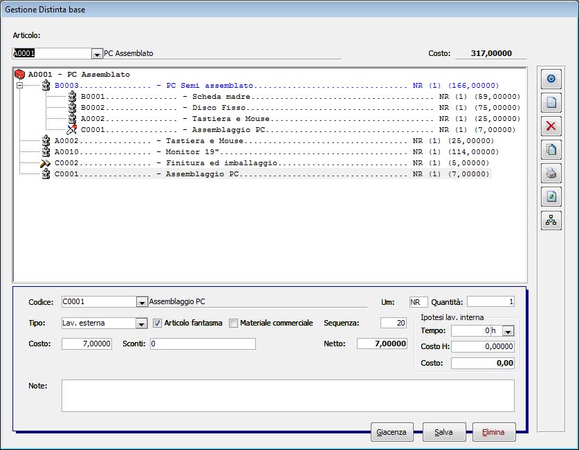 Archivi – Distinta Base – Gestione | Manuali – Software Gestionali Dinamico